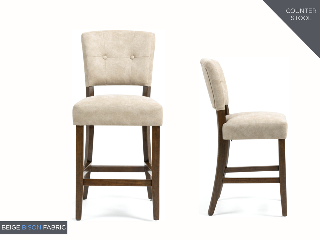 Oakridge Counter Stool - Beige Bison Dark Oak - Aspire Home Furnitures