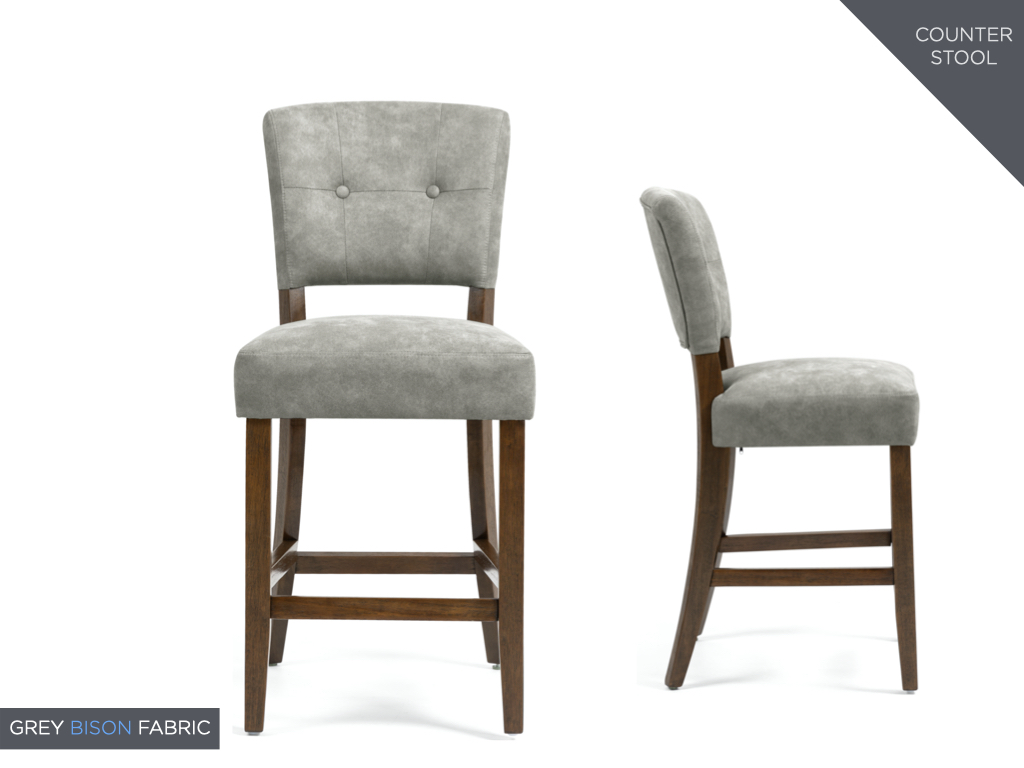 Oakridge Counter Stool - Grey Bison Dark Oak - Aspire Home Furnitures