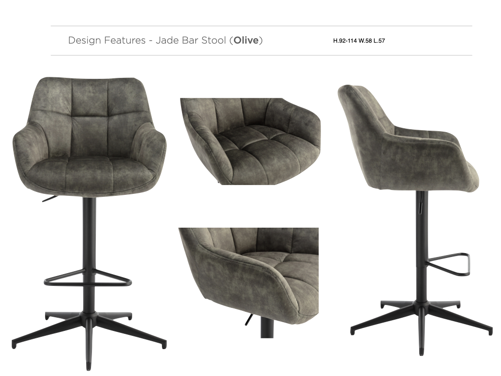 Jade Bar Stool - Olive (KD) - Aspire Home Furnitures