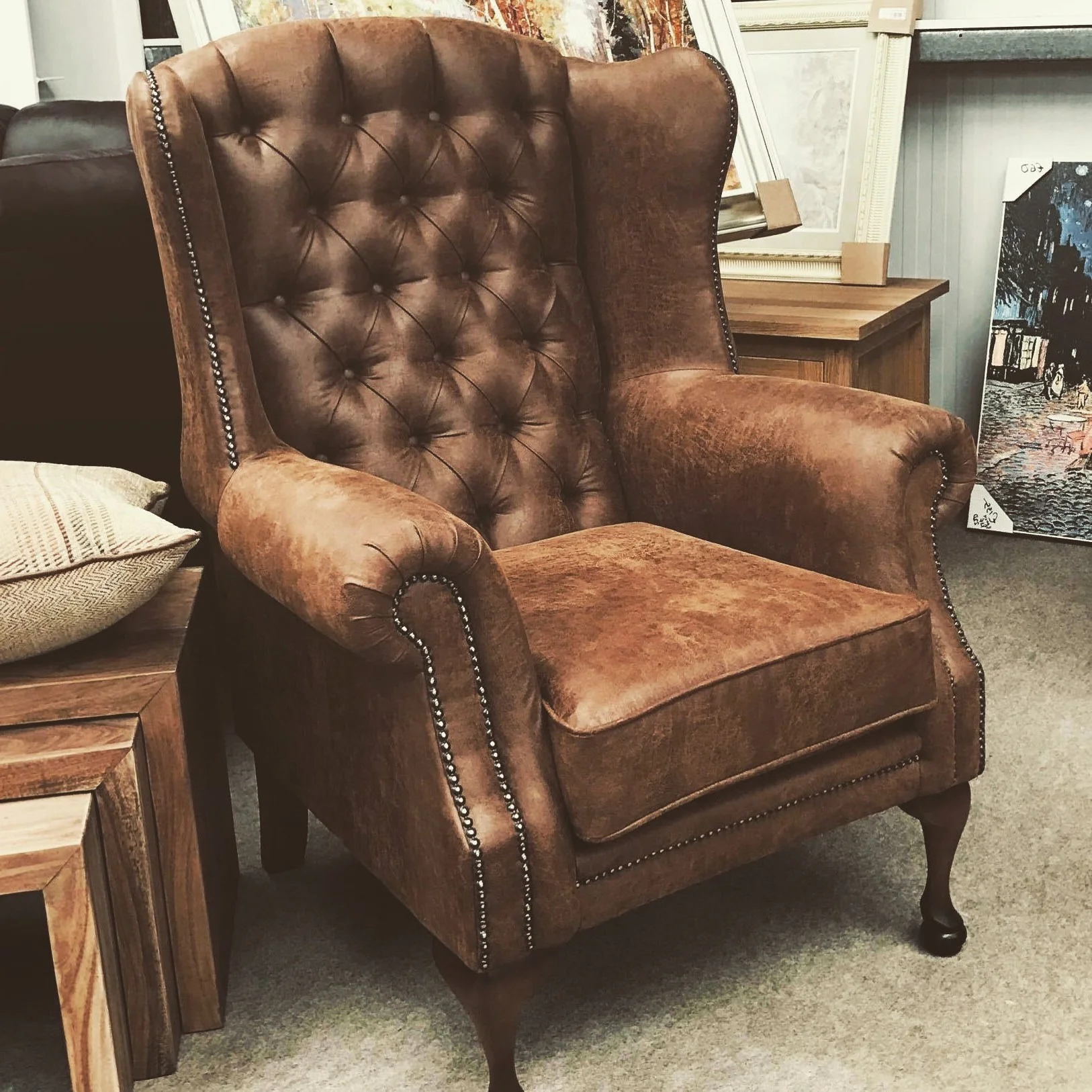 Queen Ann Chair - Brown - Aspire Home Furnitures