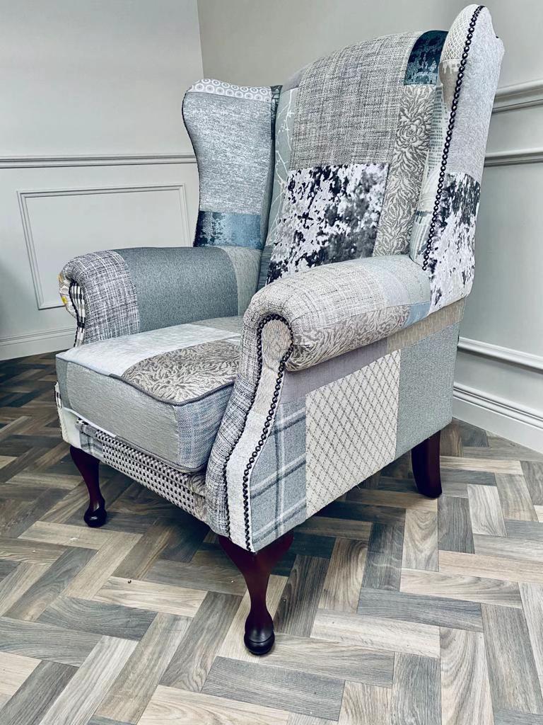 Queen Ann Chair - Patchwork - Aspire Home Furnitures